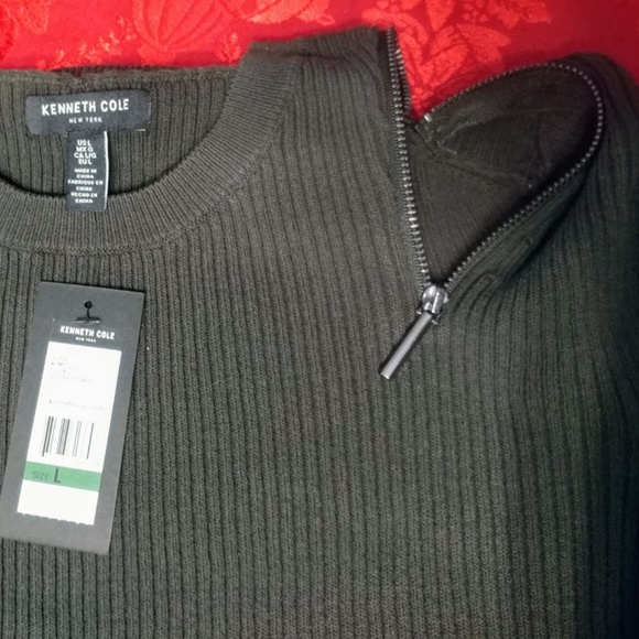 Kenneth Cole | Sweaters | Kenneth Cole New York Zip Shoulder Ribbed ...